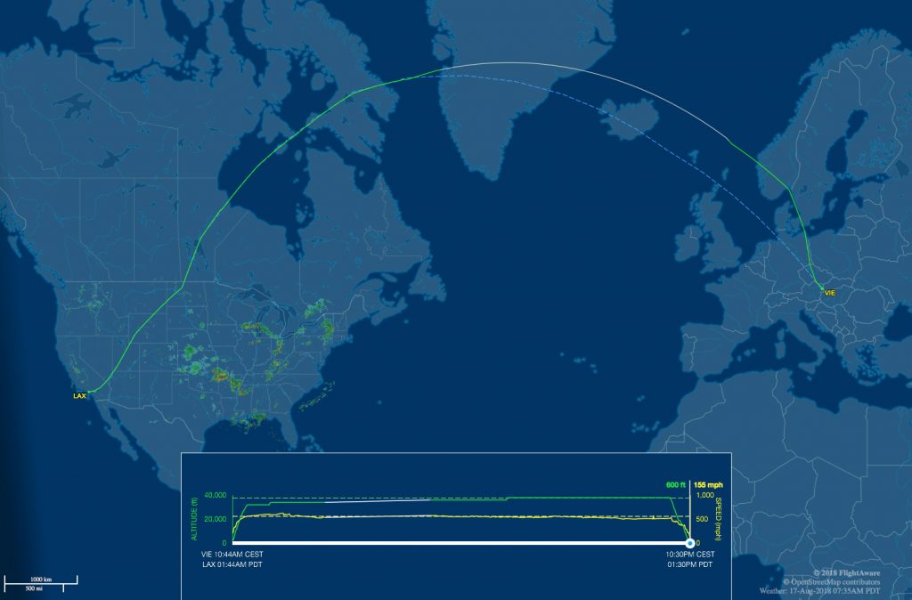 Austrian Airlines 777-200 business class Vienna to Los Angeles – SANspotter