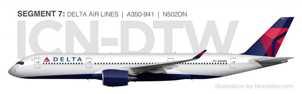 Delta A350-900 Premium Select review Seoul to Detroit (food overload ...